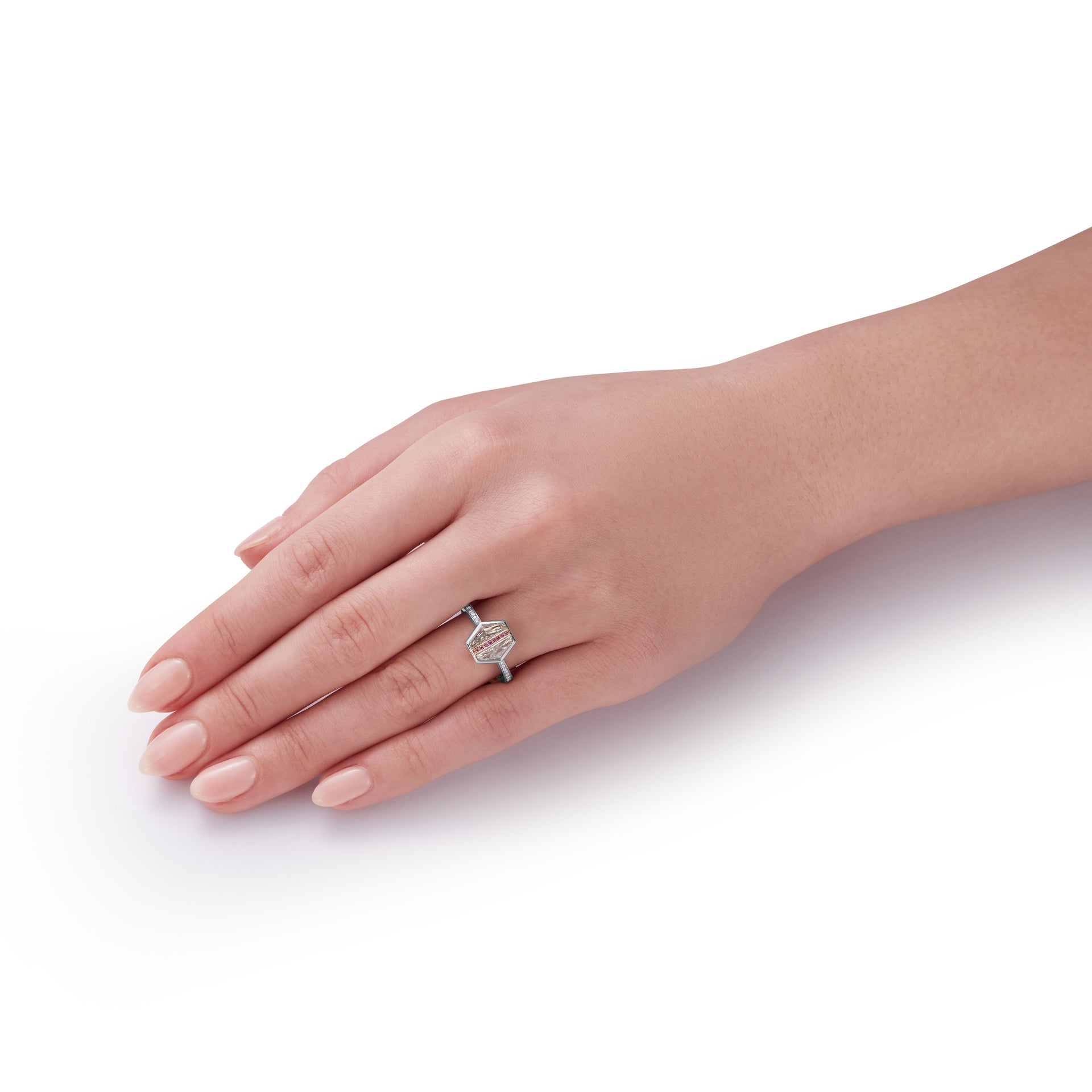 Shield-Cut Diamond and Pink Diamond Ring – G Collins & Sons