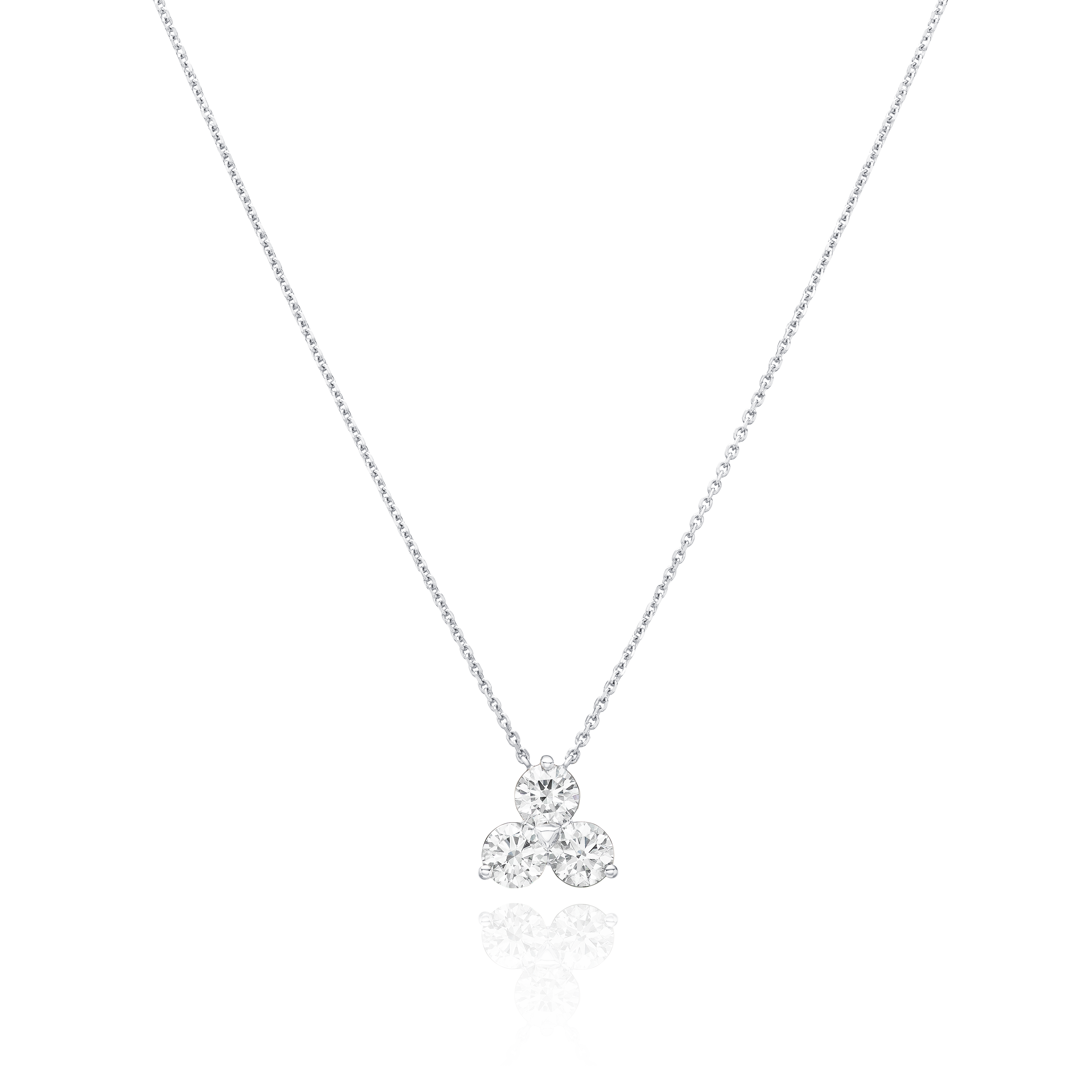 Trefoil Collection 3.01ct Round Brilliant Cut Diamond Pendant – G ...
