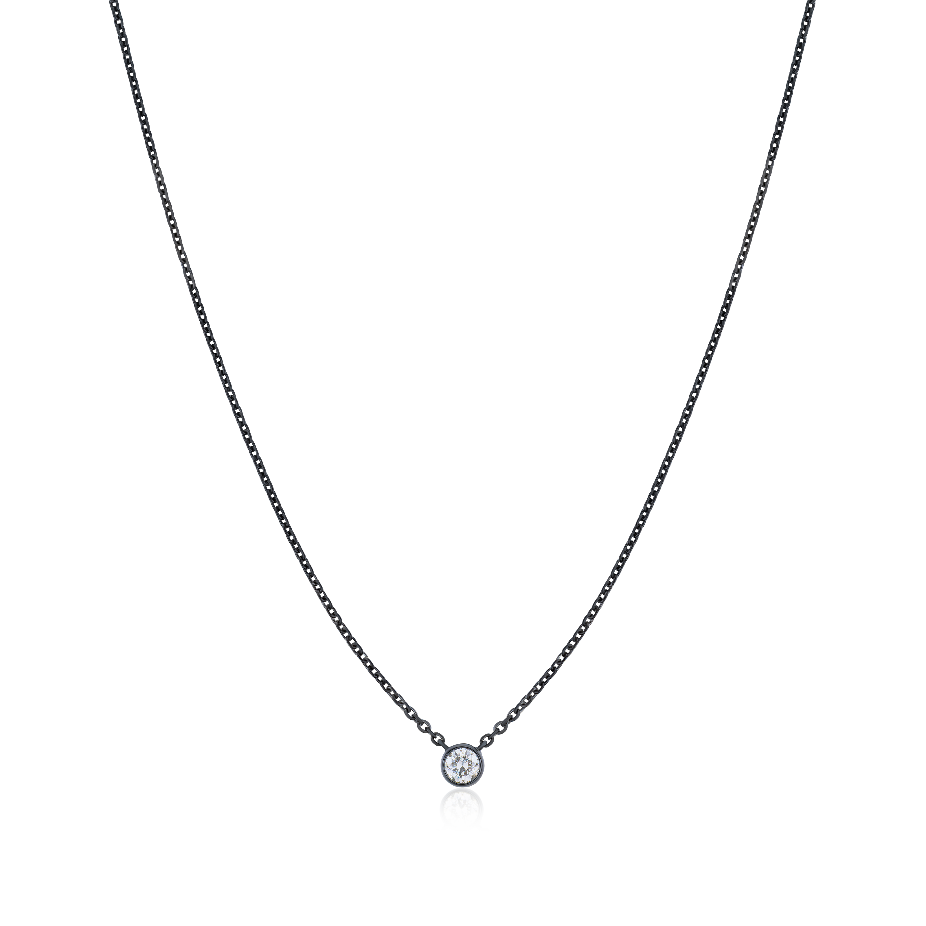 0.23ct Spectacle Set Diamond Pendant With Black Ceramic Coating – G ...