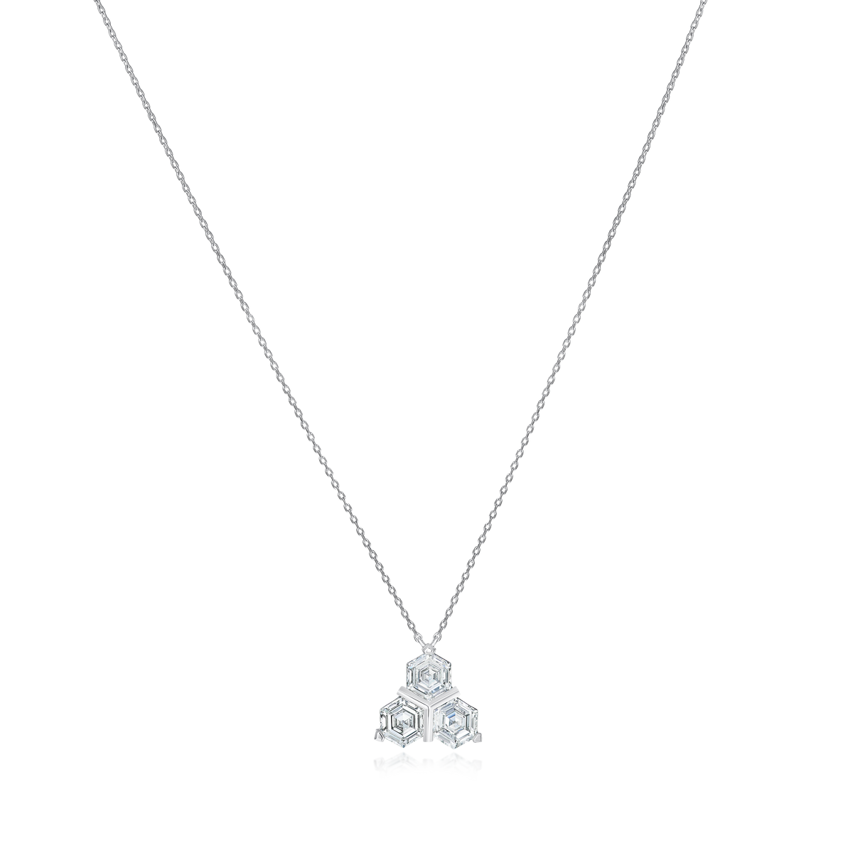 Trefoil Collection 1.71cts Hexagon Cut Diamond Pendant – G Collins & Sons