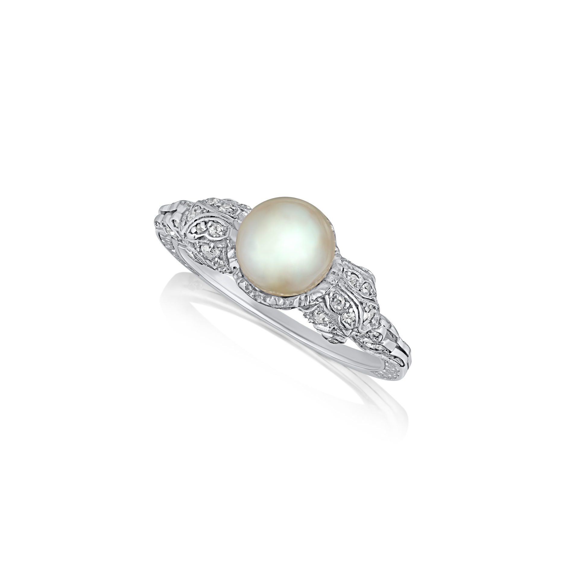 Pearl and Diamond Platinum Ring – G Collins & Sons